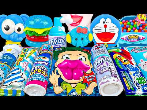 ASMR BLUE CANDY💙BUBBLE FOAM CINNAMOROLL ICE CREAM LIP CANDY 먹는 버블폼 시나모롤 아이스크림 캔디 먹방 EATING MUKBANG