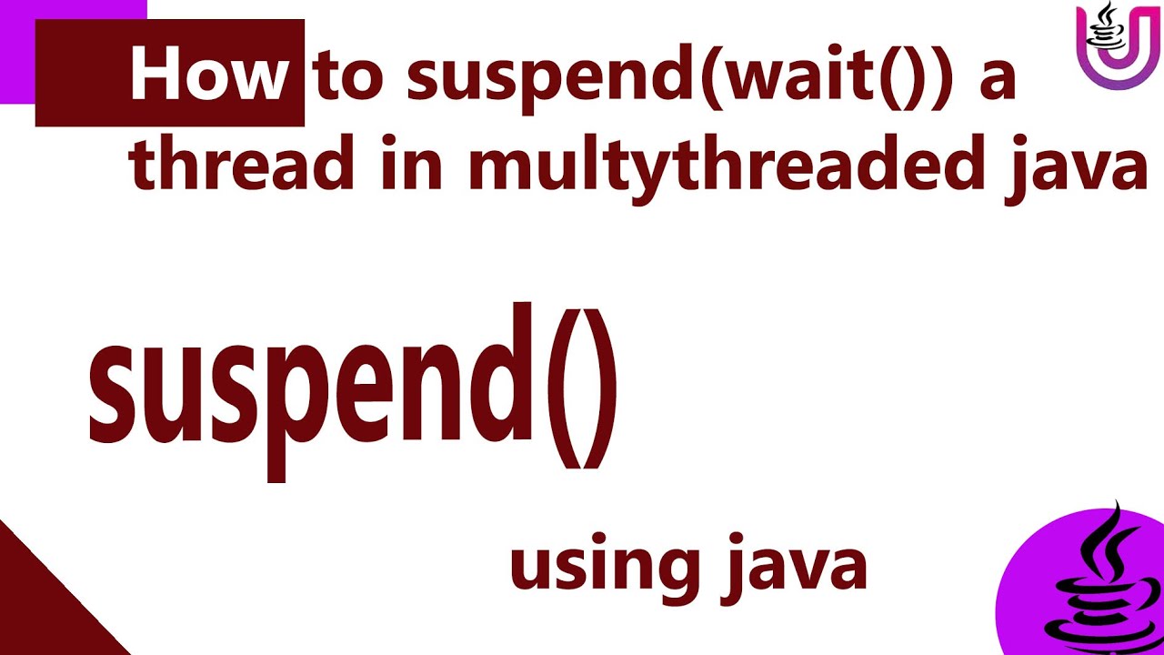 How to use suspend(deprecated) for a thread? - YouTube
