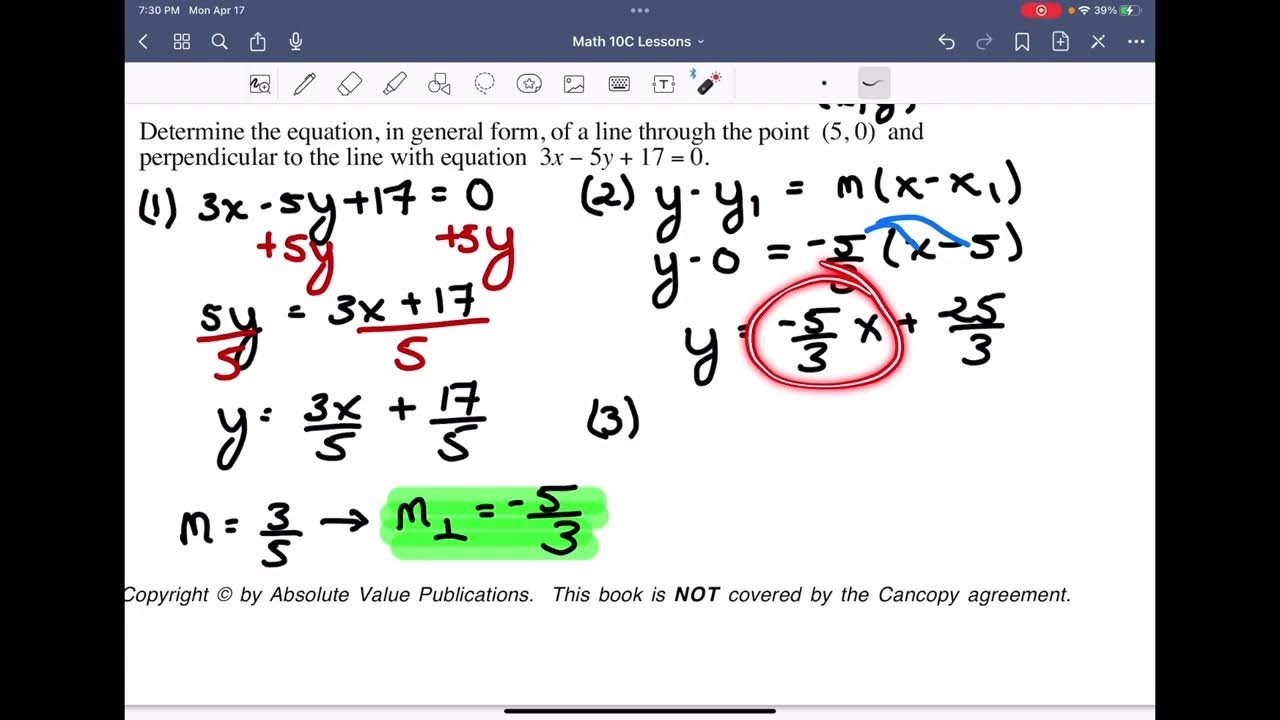 Math 10C Unit 4B Equations of Linear Relations L5: Further Practice ...
