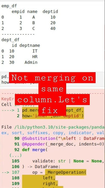 Merge Pandas Df With Different Column Names Pythonpandas Pandasdataframe Pythonprogramming