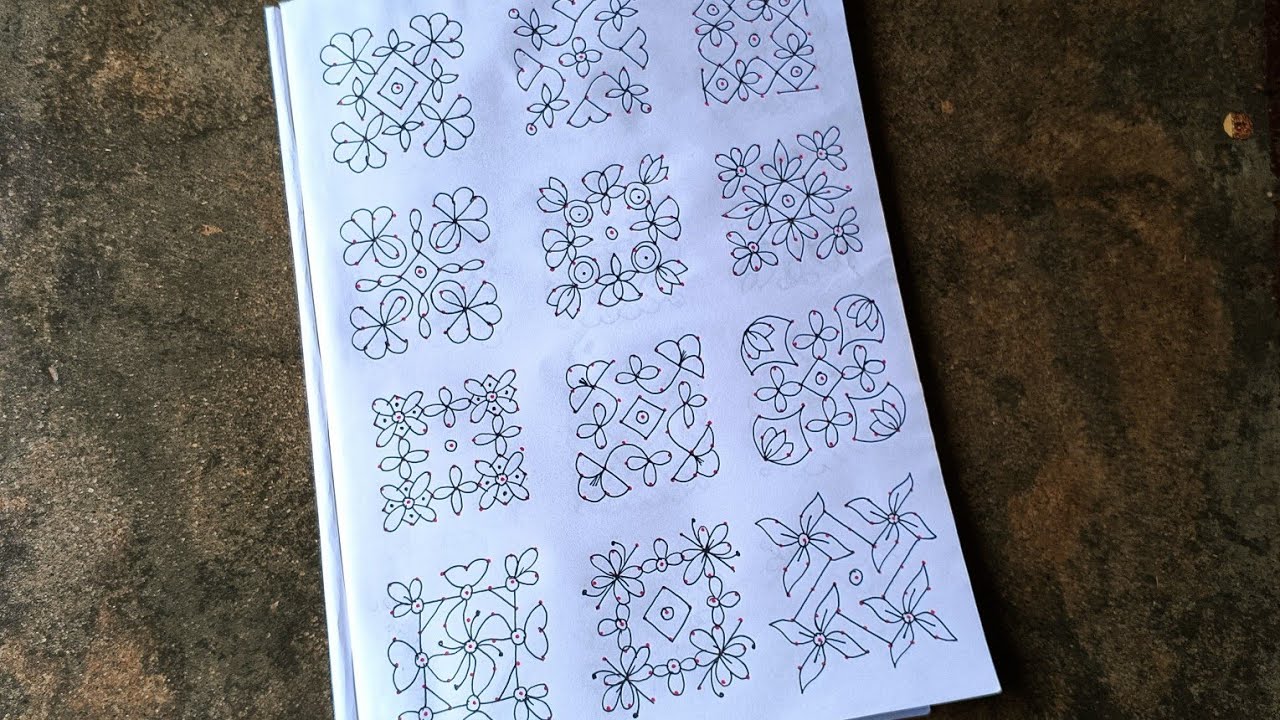 7-7 Dots kolam designs. Easy daily use dot kolams. Easy rangoli. Simple ...