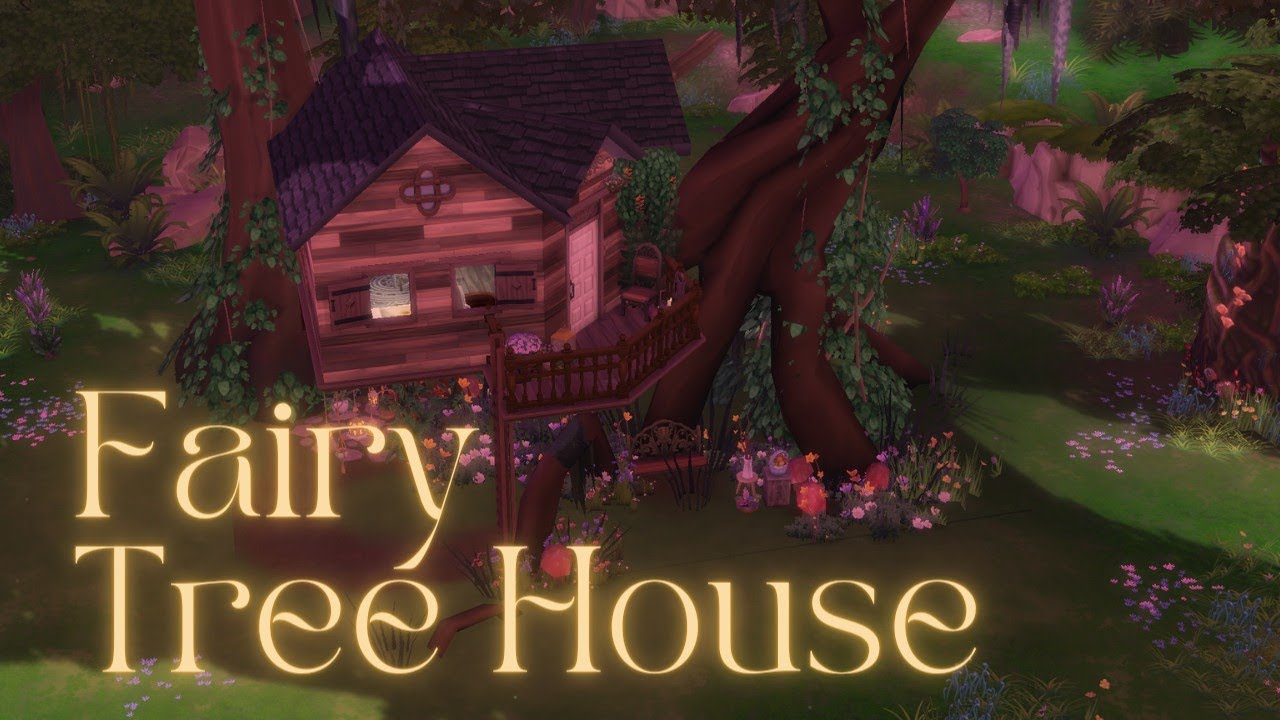 Fairy Tree House 🧚‍♀️ Sylvan Glade The Sims 4 secret lot speed build ...