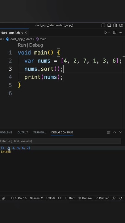 How to sort a list in dart/flutter. Dart sort/compareto method #dart #flutter #android #ios ...