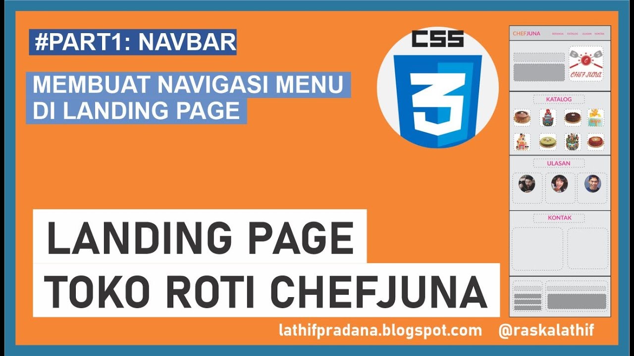 #Part1 LANDING PAGE Toko Roti CHEFJUNA (Bagian Navbar) - YouTube