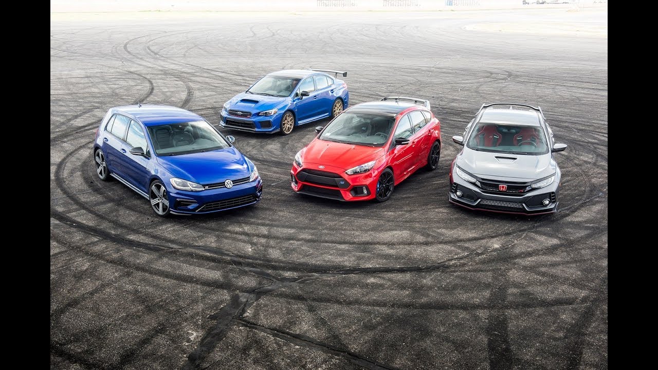 2018 Honda Civic Type R vs. Ford Focus RS vs. Subaru WRX STI Type RA vs ...