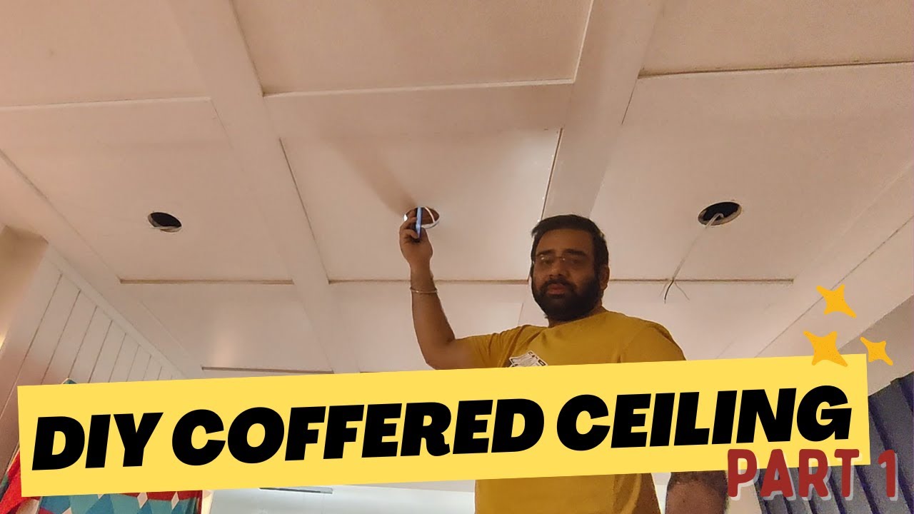 DIY Coffered Ceiling Part 1 - YouTube