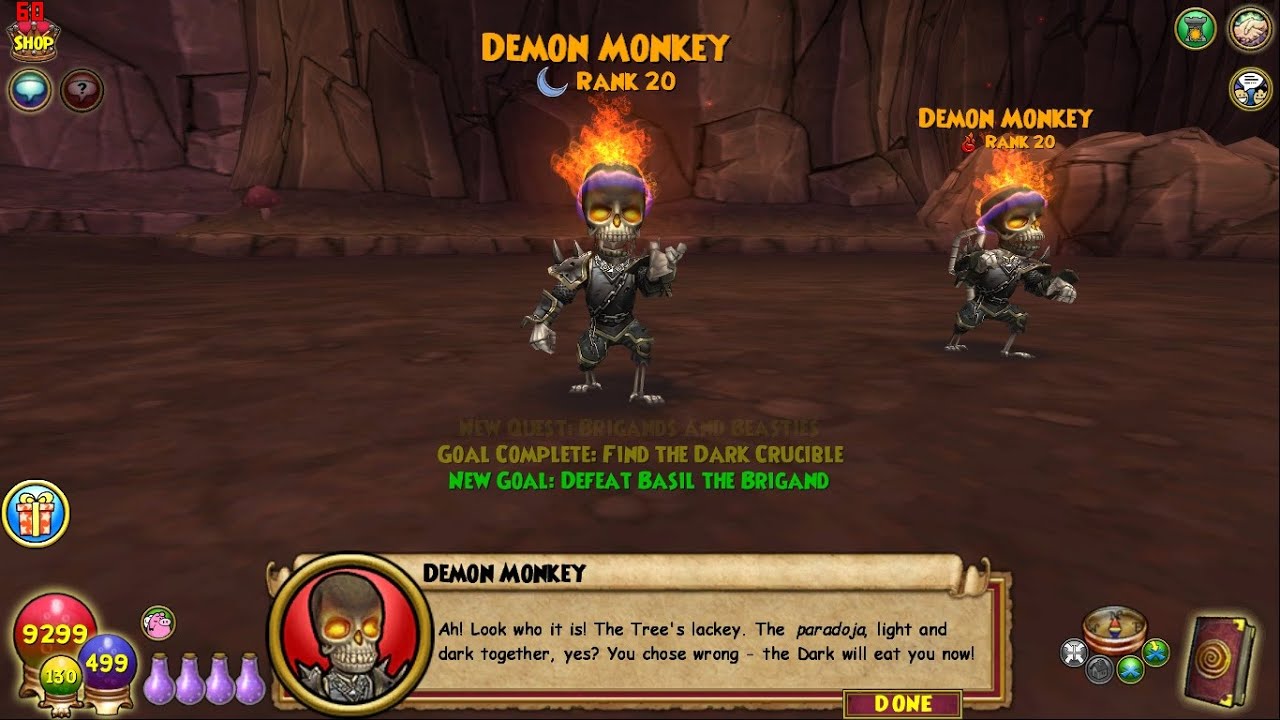 Wizard101: Death Playthrough Episode 371-Monkeys of Doom - YouTube