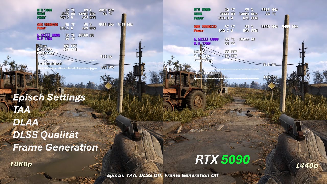 S.T.A.L.K.E.R. 2 - AMD Ryzen 9 9950X3D - RTX 5090 - 1080p 1440p 2160p ...