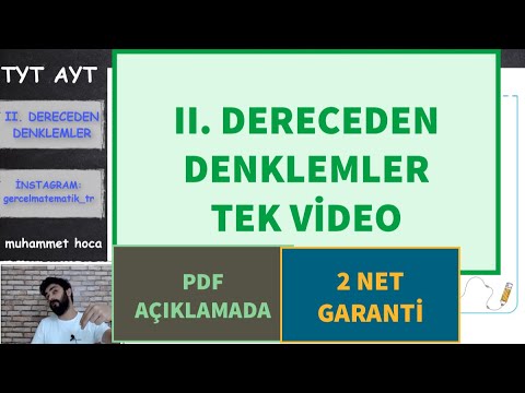 İKİNCİ DERECEDEN DENKLEMLER (TEK VİDEO) 2021 YKS TYT AYT #2021YKS #TYT #AYT