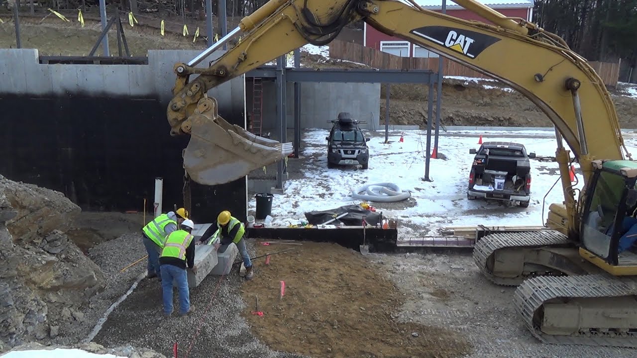 Retaining Wall Construction - Part 2 - Shea Concrete Products - YouTube