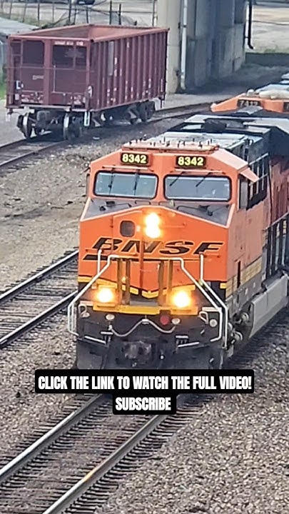 BNSF 8342 LEADS A FREIGHT TRAIN IN KANSAS CITY MISSOURI AT UNION STATION! #shorts #train # ...