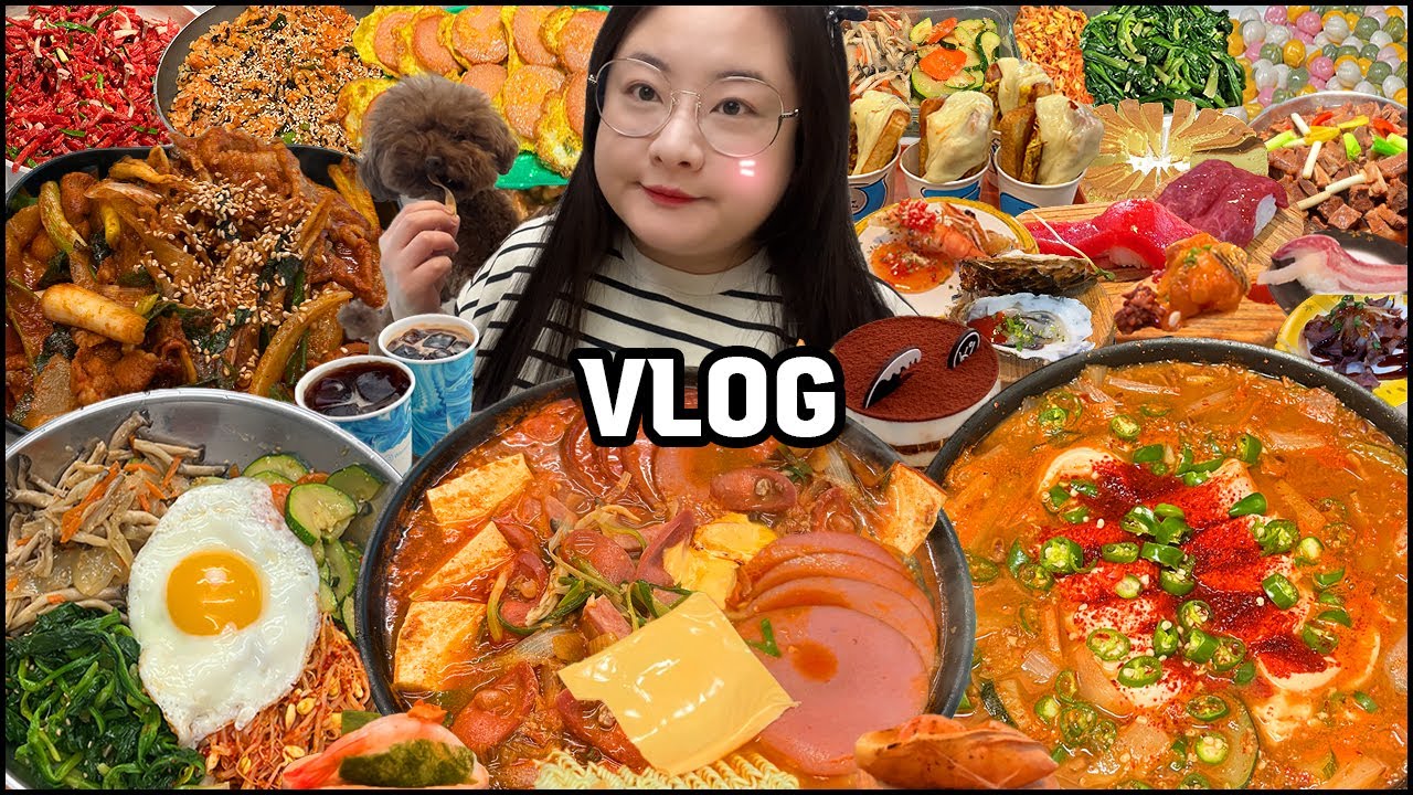 먹방브이로그 리얼 일상브이로그 청국장 비빔밥 제육볶음 부대찌개 집밥으로 시작해서 집밥으로 끝나는 브이로그 Mukbang Vlog Youtube