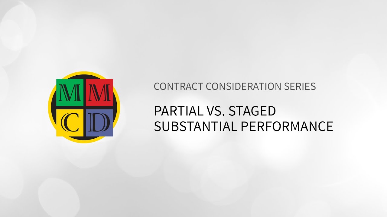 Partial vs. Staged Substantial Performance - YouTube