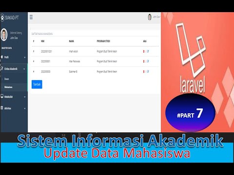 Aplikasi SIAKAD dengan Laravel #part 7 | Update Master Data Mahasiswa - YouTube