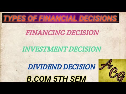 #Finance TYPES OF FINANCIAL DECISIONS: FINANCING DECISION, INVESTMENT ...