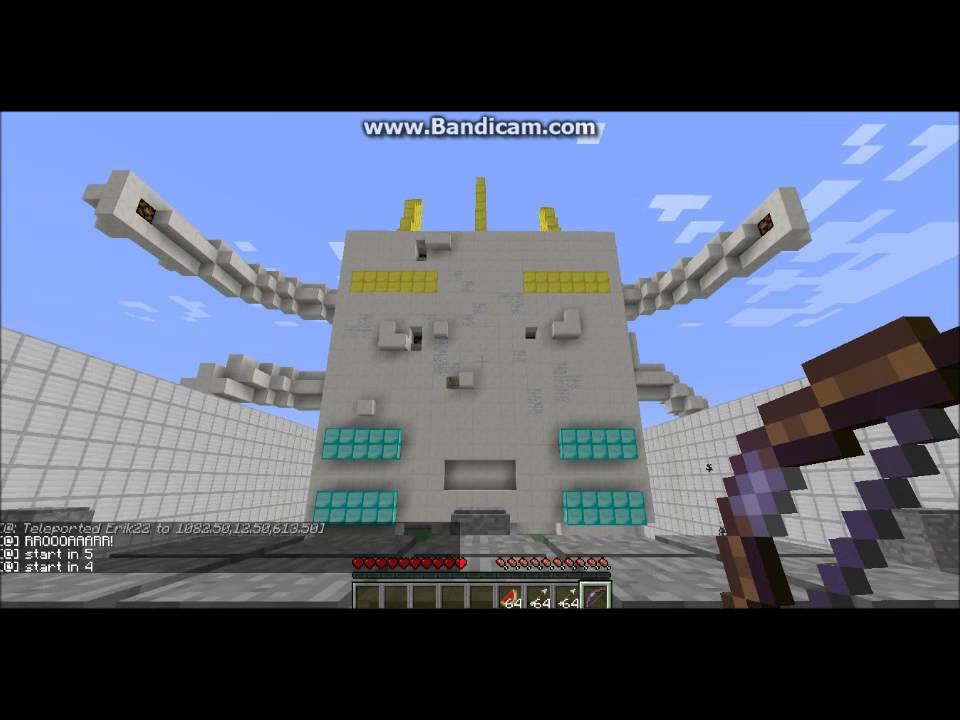 Minecraft Mech Ghast Boss Fight - YouTube