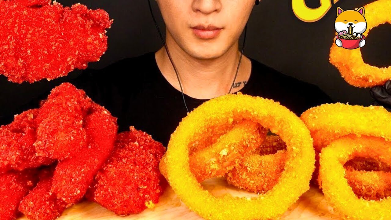ASMR CHEETOS CHICKEN TENDERS & ONION RINGS MUKBANG (No Talking) EATING ...