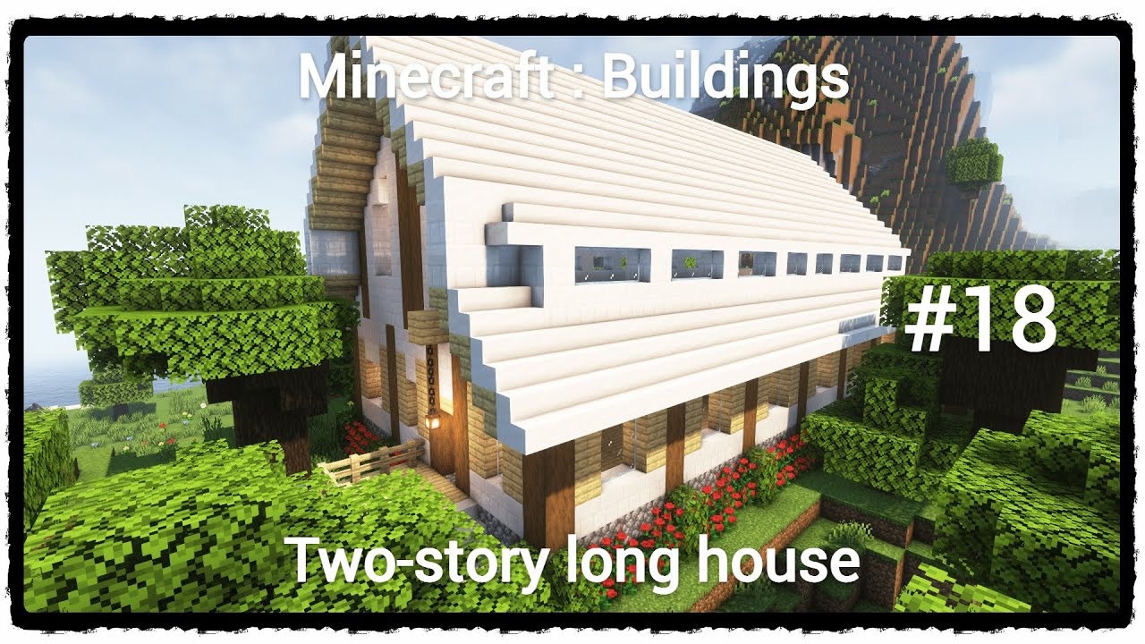 Minecraft : Buildings. Building a large two-story house on cobblestone ...