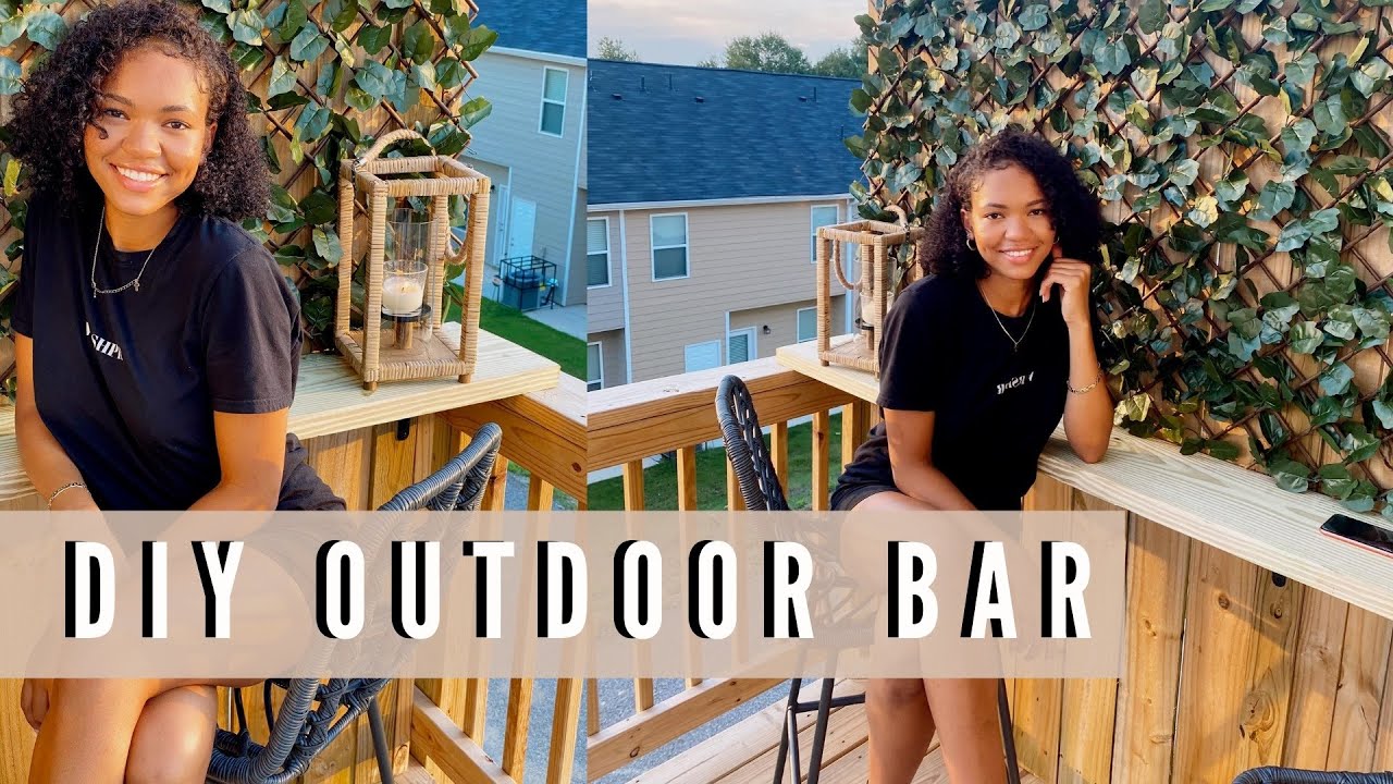 DIY OUTDOOR BAR | Deck Transformation On A Budget!! - YouTube