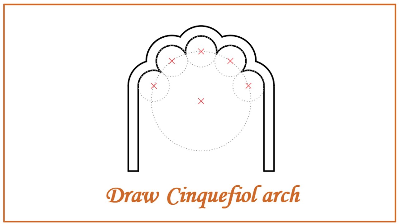 Draw cinquefoil arch by autocad - YouTube