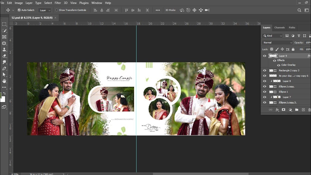 wedding album design photoshop tutorial / 12x36 wedding album design # ...