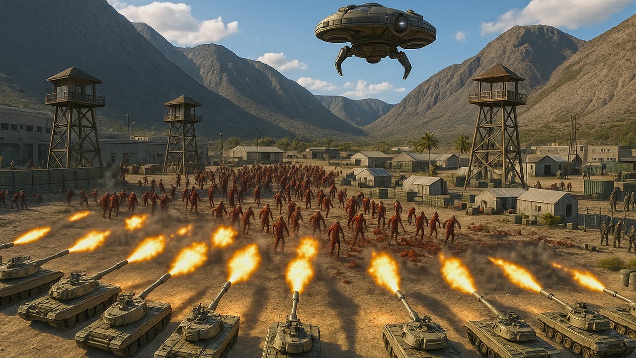 Alien Apocalypse at Military Base! T45, Starfighter Drone & Jota Tank ...