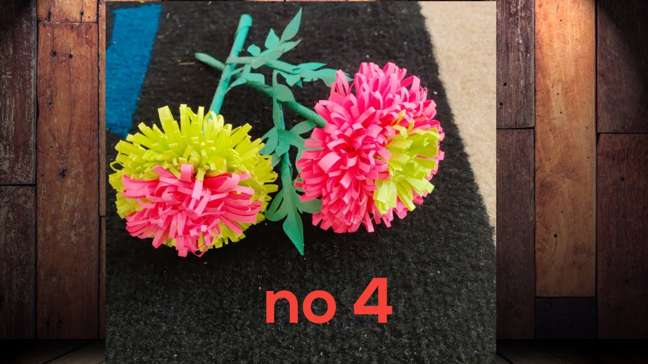 How to make different flowers from colour paper ...flower no 4 - YouTube