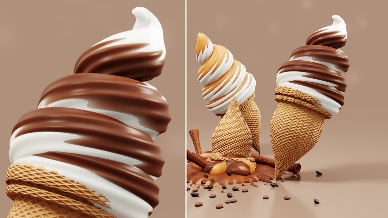 ice cream render | cinema 4d - YouTube
