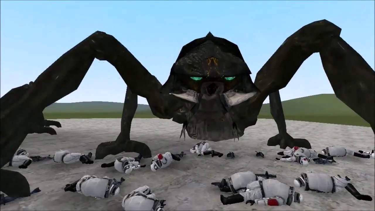 GMOD FIGHTS: COMBINE VS ARACHNID ALIENS - YouTube