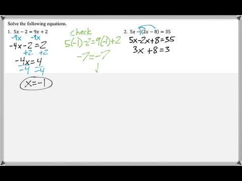 Math 122 : 2.2 #2 (College Algebra Tutorial : Solving Equations) - YouTube