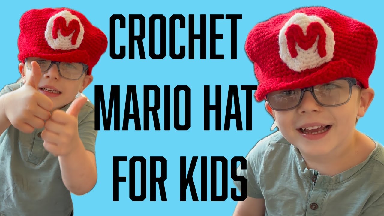 Crochet Mario Hat For Kids - YouTube