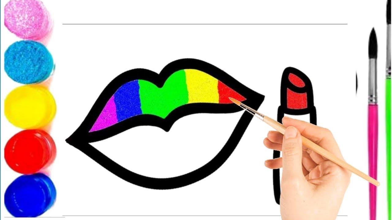 how to draw beautiful lips|| easy drawing and colouring for kids and ...