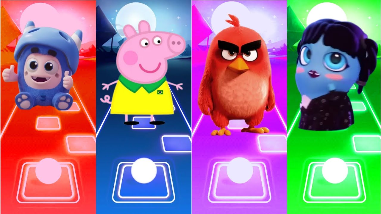 Oddbods Bubbles 🆚Peppa Pig🆚The Angry Birds🆚Wednesday Addams 🎼Who is the ...