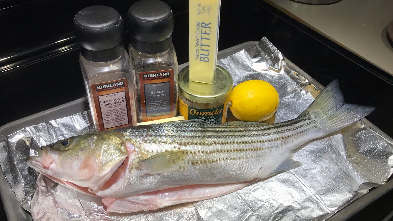 Striped Bass Catch Clean Cook (Grilled Whole!) - YouTube