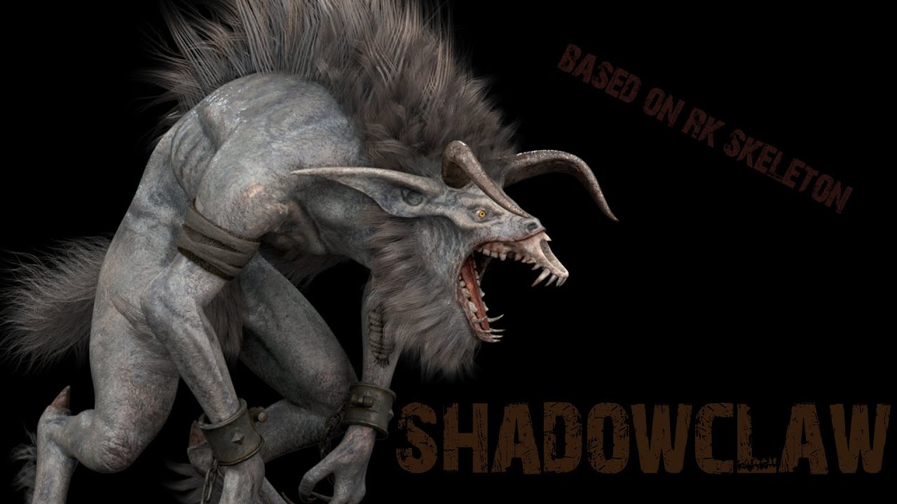 Realistic game character "Shadowclaw" - YouTube