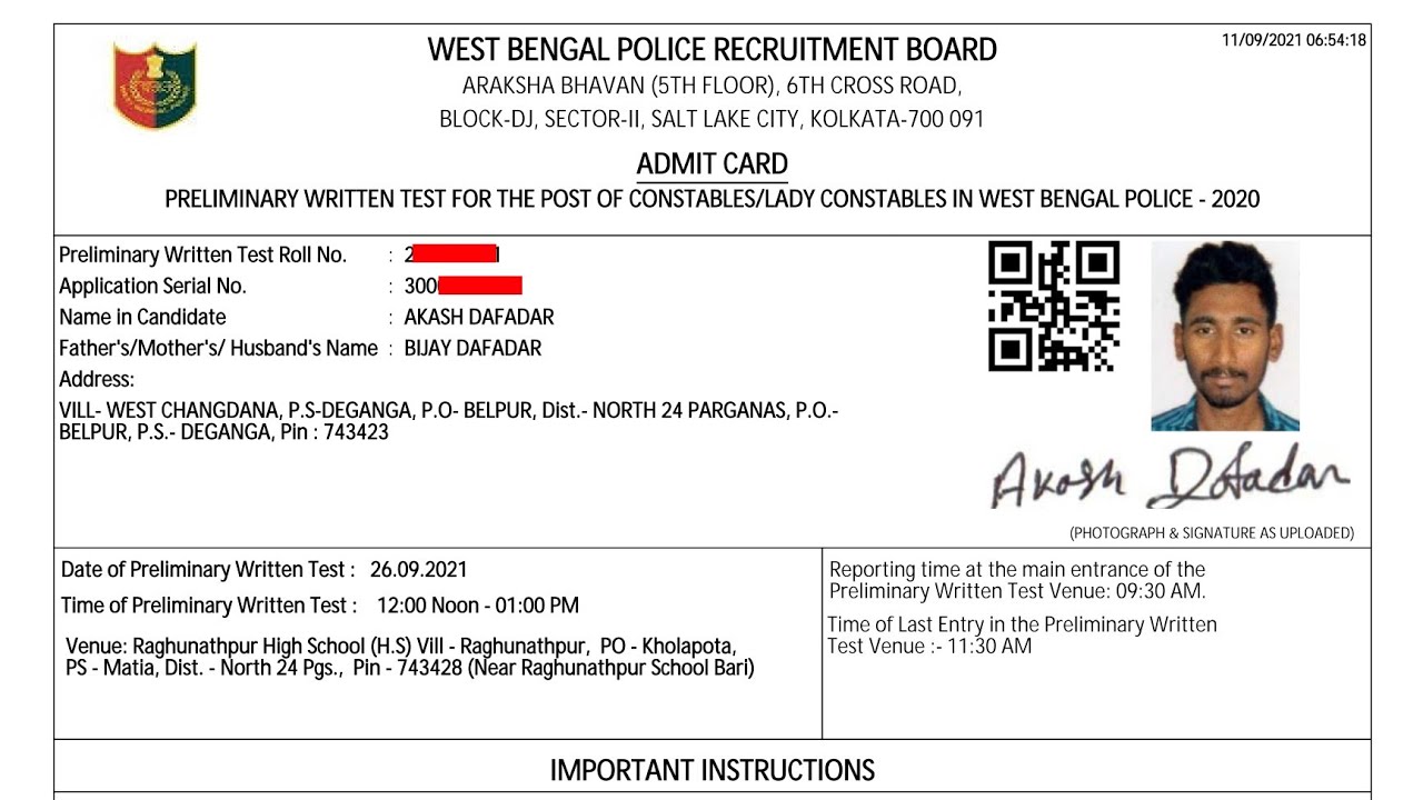 WB Police Admit Card 2021 Kaise Download Kare ? WB Police Constable ...