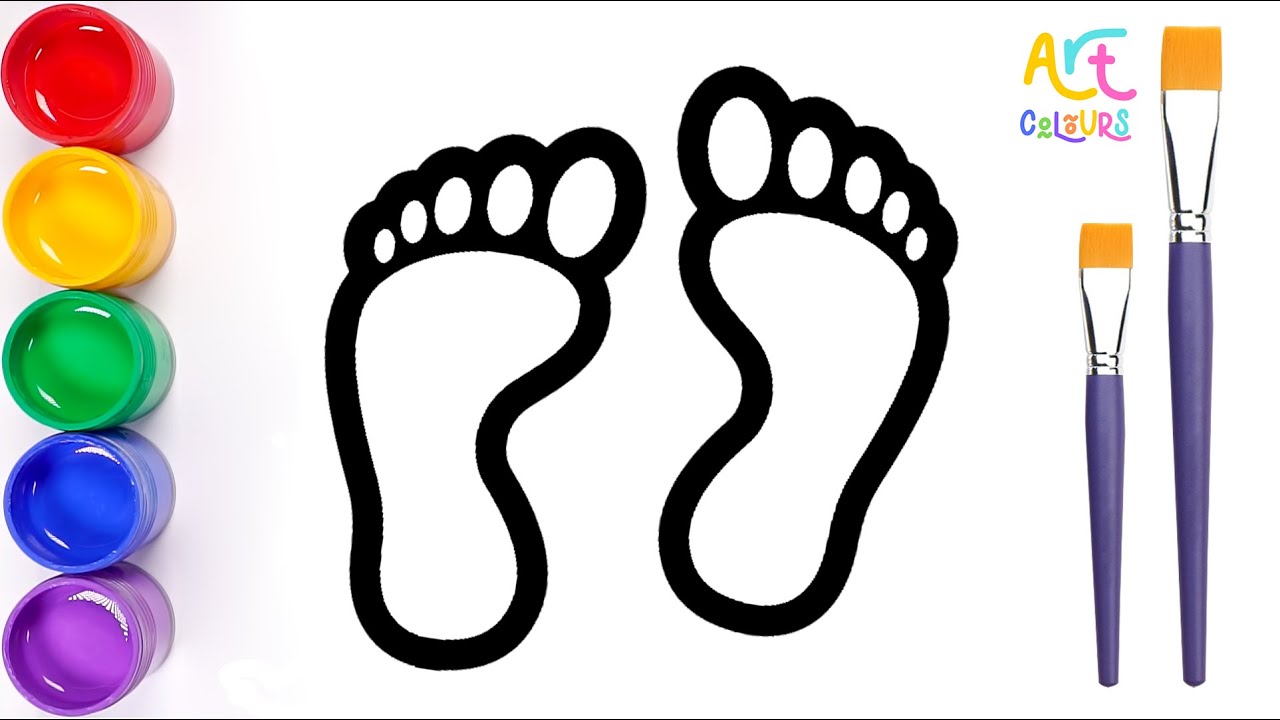 How To Draw Footprints Step by Step 👣👣 | Footprints Drawing, Painting ...