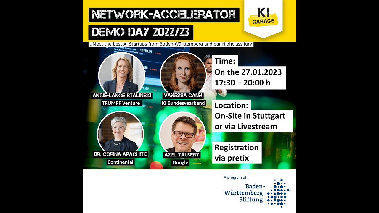 KI-Garage Netzwerk-Accelerator Demo Day 27.01.23 - YouTube