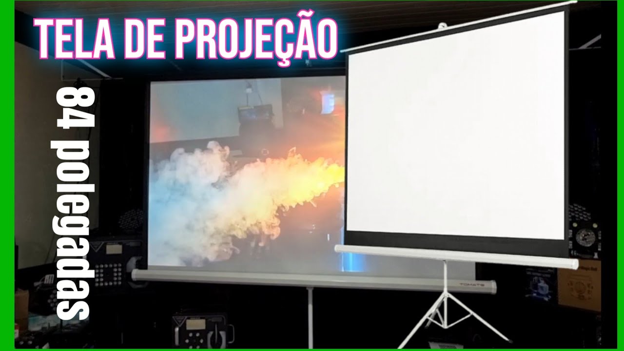 Tela De Projeção De Imergem 84 Polegadas 4:3 Com Suporte Tripé Para ...