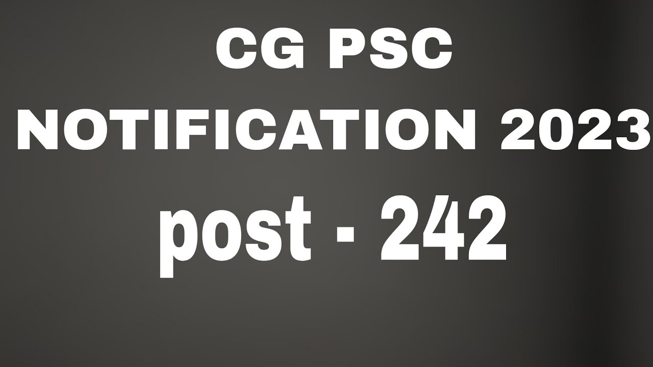 cg psc notification 2023 | cgpscpre2023 #cgpsc - YouTube