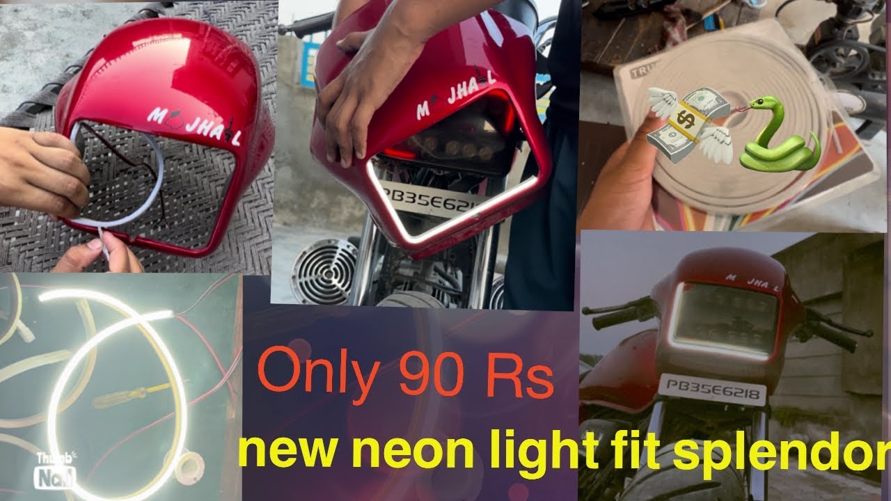 Splendor modified || Install white Colour Neon Light 😍🔥 | Devil Eyes 😳 ...