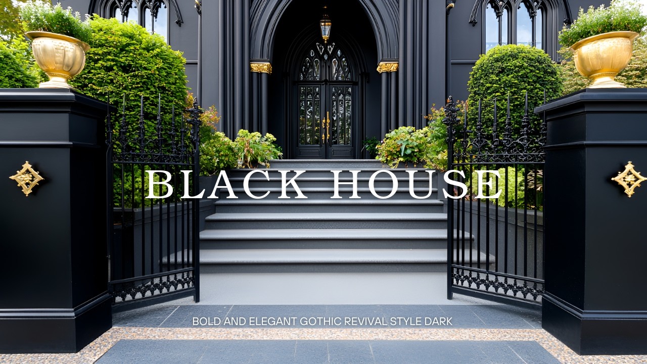 Designing a Modern Black House in a Bold and Elegant Gothic Revival ...