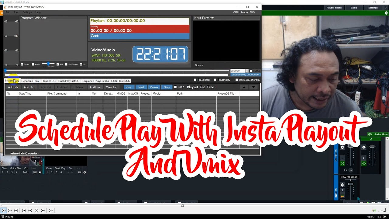 PLAY TERJADWAL DENGAN INSTA PLAYOUT DAN VMIX - YouTube