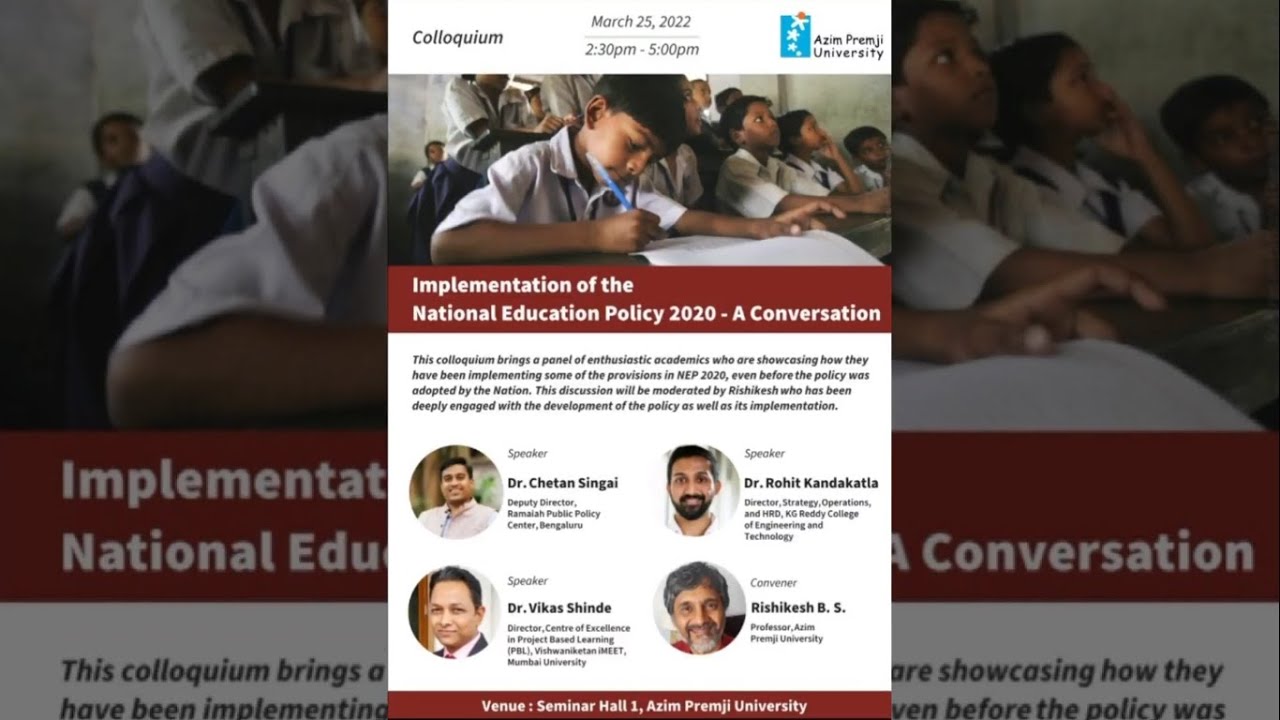 Implementation of the National Education Policy 2020 - A Conversation ...