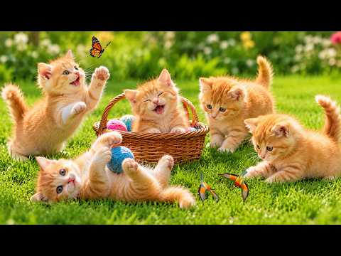 🌼 Playful Baby Kittens on the Lawn | Cute Cat Moments | Cat Sounds | Relaxing Cat Sounds