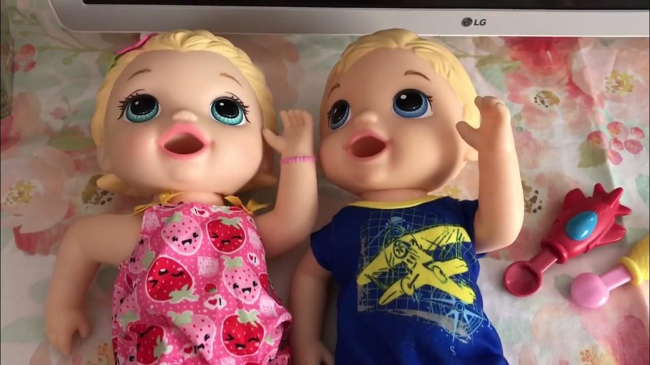 Baby Alive Super Snacks Snackin Twins Lily Girl Doll and Luke Boy Doll Blonde NEW With ...