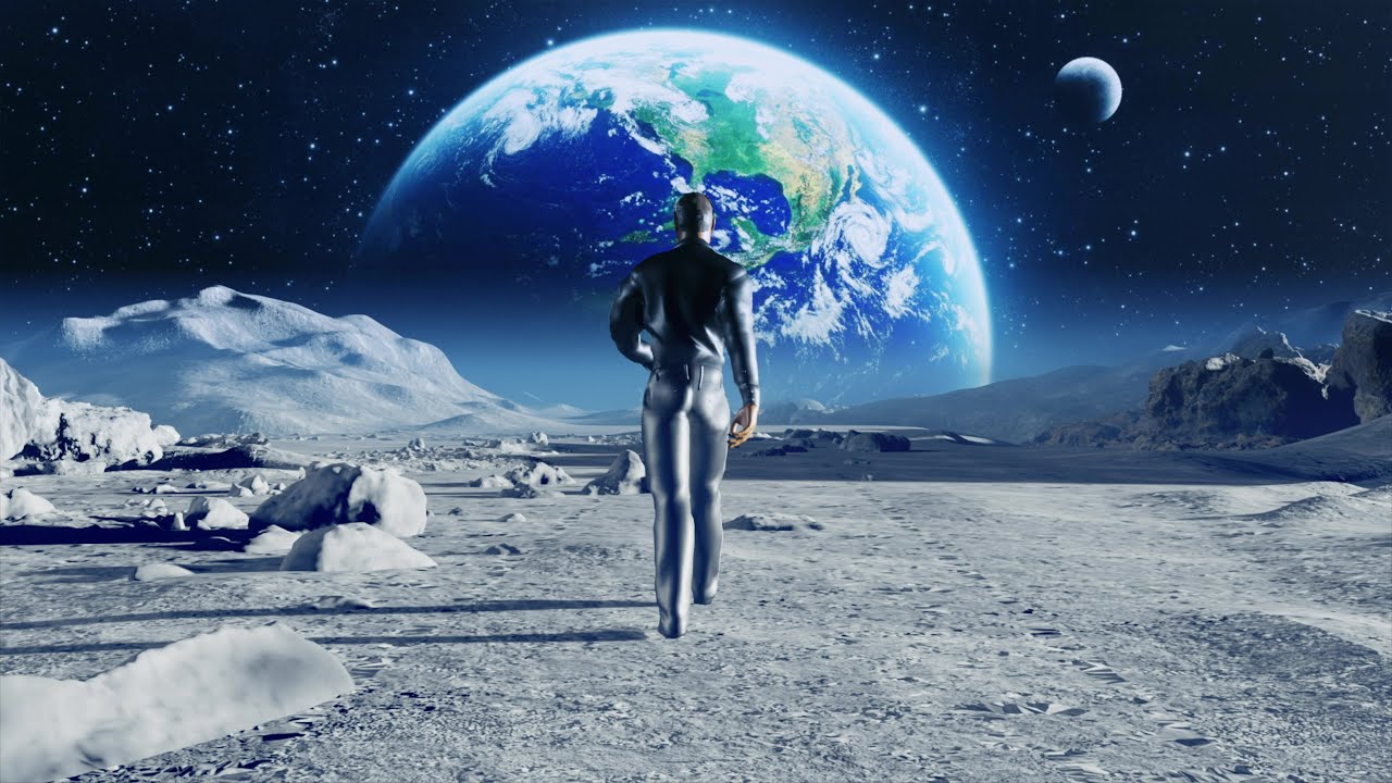 3 hours space walking 4k animation background video/relaxing 60 fps no ...