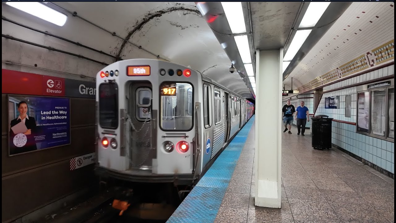 Chicago Subway Ride on the Red Line: Fullerton Stn to Grand Stn ...