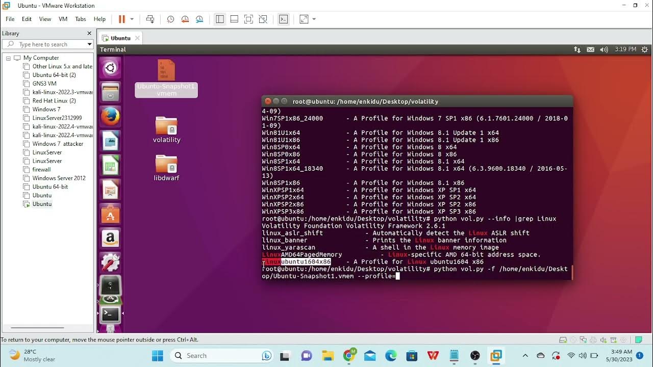 Digital Forensic | Memory Analysis Using Volatility and create Linux profile commands - Part 03 ...