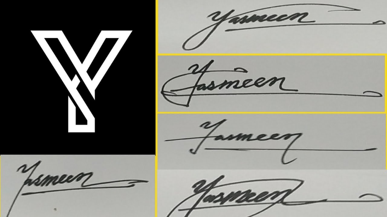 Y Signature | How to Create Y Signature | Yasmeen Signature style ...